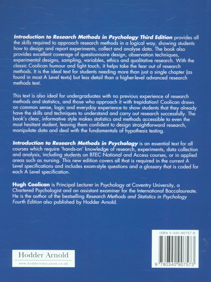 Introduction to Research Methods in Psychology Third Edition by ...