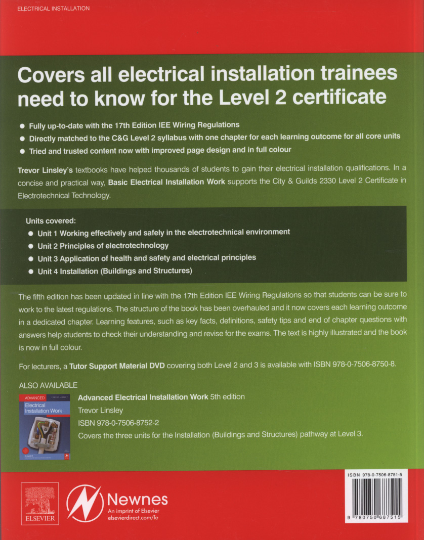 Basic Electrical Installation Work by Linsley, Trevor (9780750687515) | Browns Books