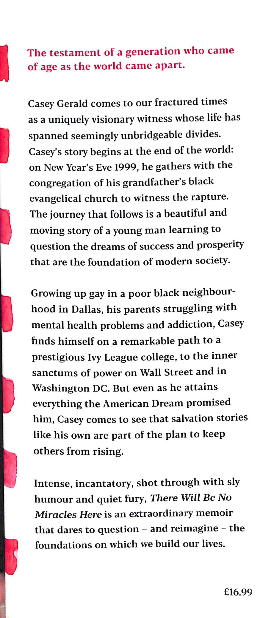 There will be no miracles here