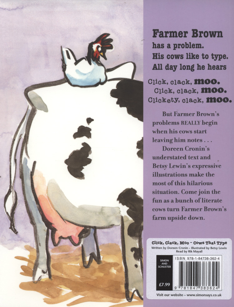 Click, Clack, Moo - Cows That Type by Cronin, Doreen (9781847383624 ...