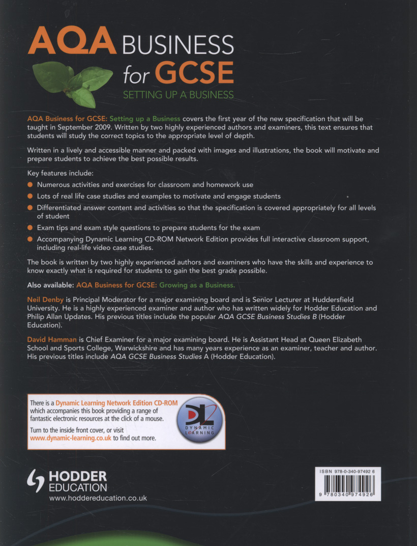 AQA Business for GCSE by Denby, Neil (9780340974926) | Browns Books