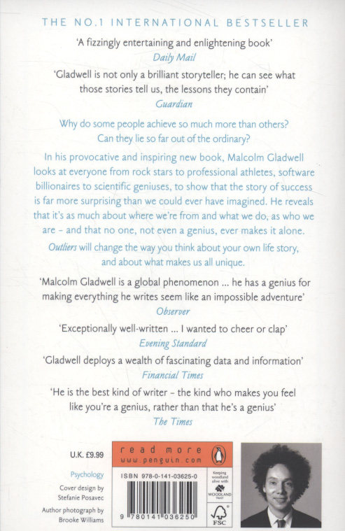 Outliers by Gladwell, Malcolm (9780141036250) | Browns Books