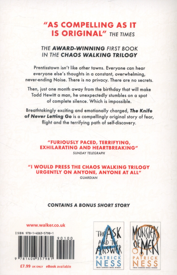 The Knife of Never Letting Go by Ness, Patrick (9781406357981) | Browns ...