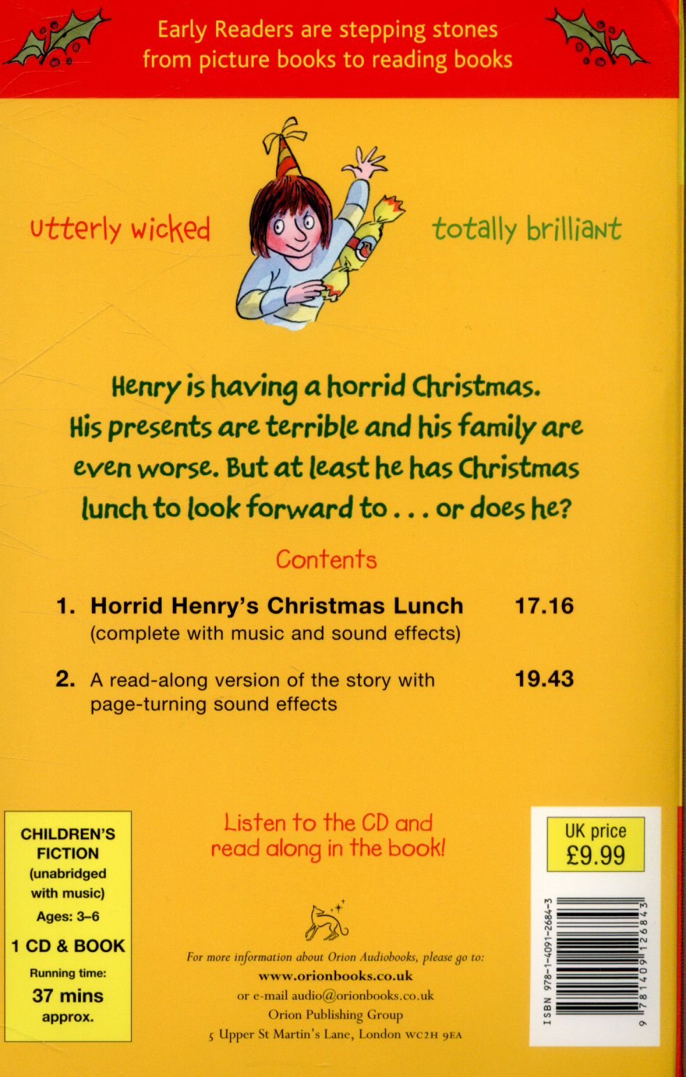 Horrid Henry Early Reader: Horrid Henry's Christmas Lunch by Simon ...