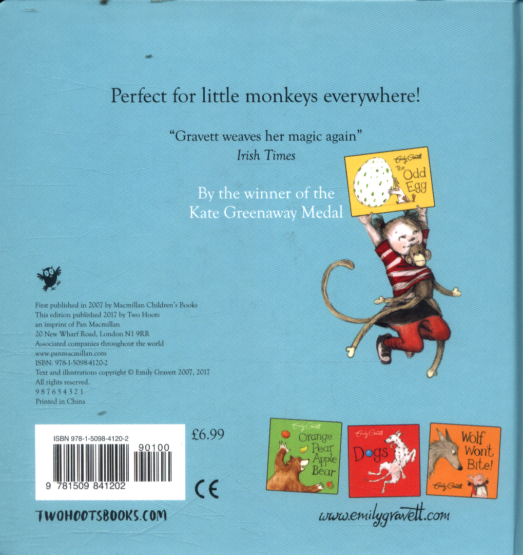 Monkey and Me by Gravett, Emily (9781509841202) | Browns Books