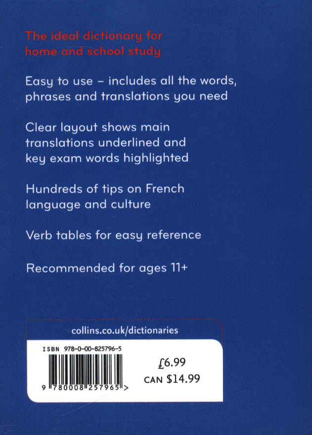 French School Dictionary by Collins Dictionaries (9780008257965 ...