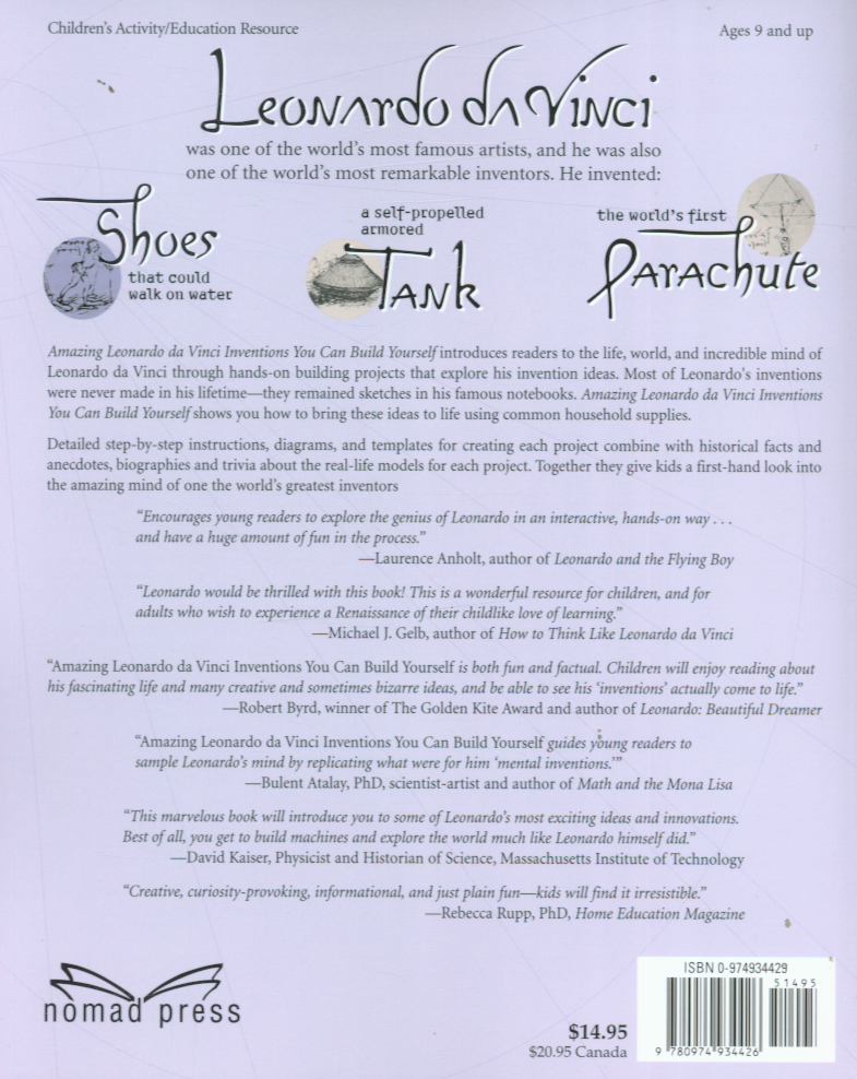 Amazing Leonardo da Vinci Inventions by Anderson, Maxine (9780974934426 ...