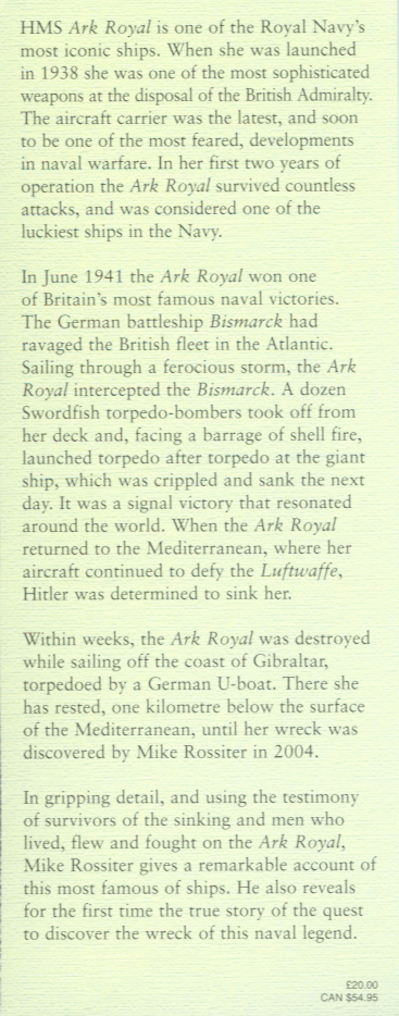 "Ark Royal" by Rossiter, Mike (9780593055519) | Browns Books