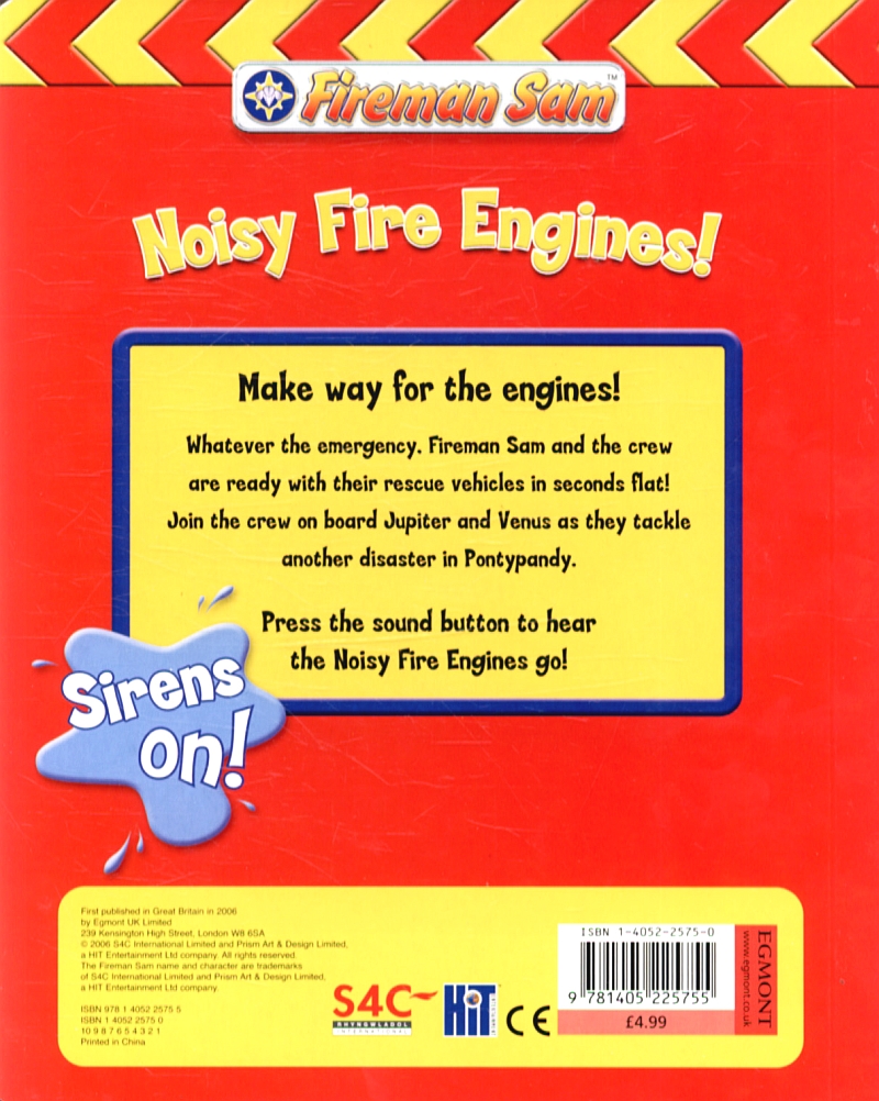 Fireman Sam Sound Book (9781405225755) | Browns Books