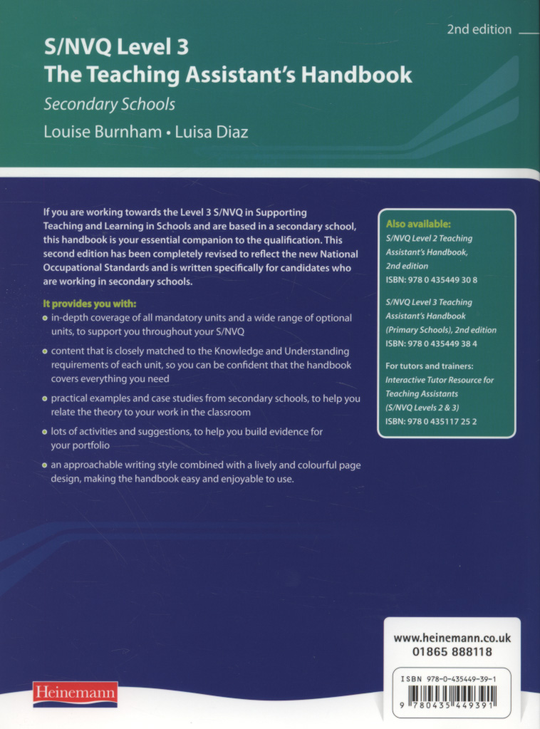 S/NVQ Level 3 Teaching Assistant's Handbook: Secondary Schools, by ...