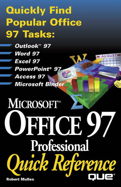 Microsoft Office 97 Professional Quick Reference by Plumley, Sue ...