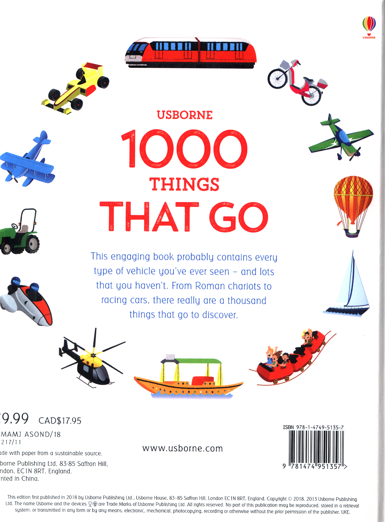 1000 Things That Go by Taplin, Sam (9781474951357) | Browns Books