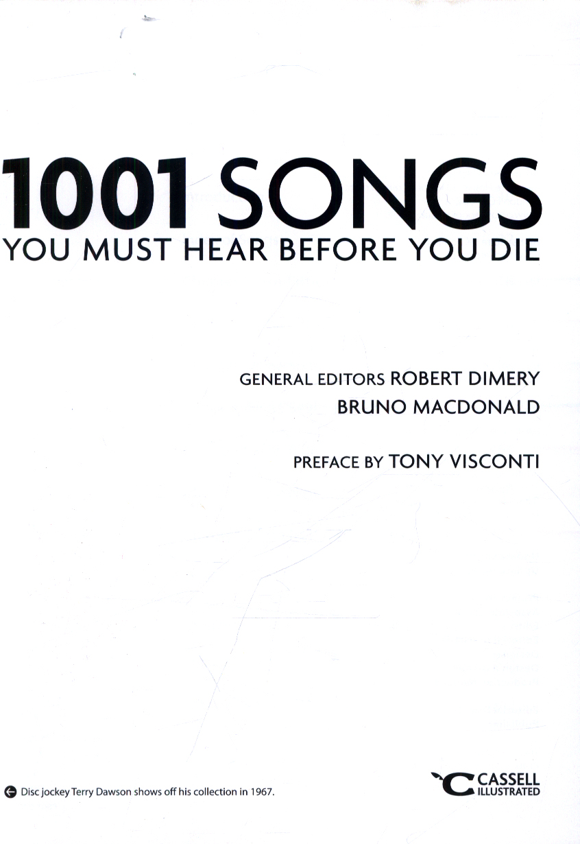 1001 Songs by Dimery, Robert (9781788400893) | Browns Books