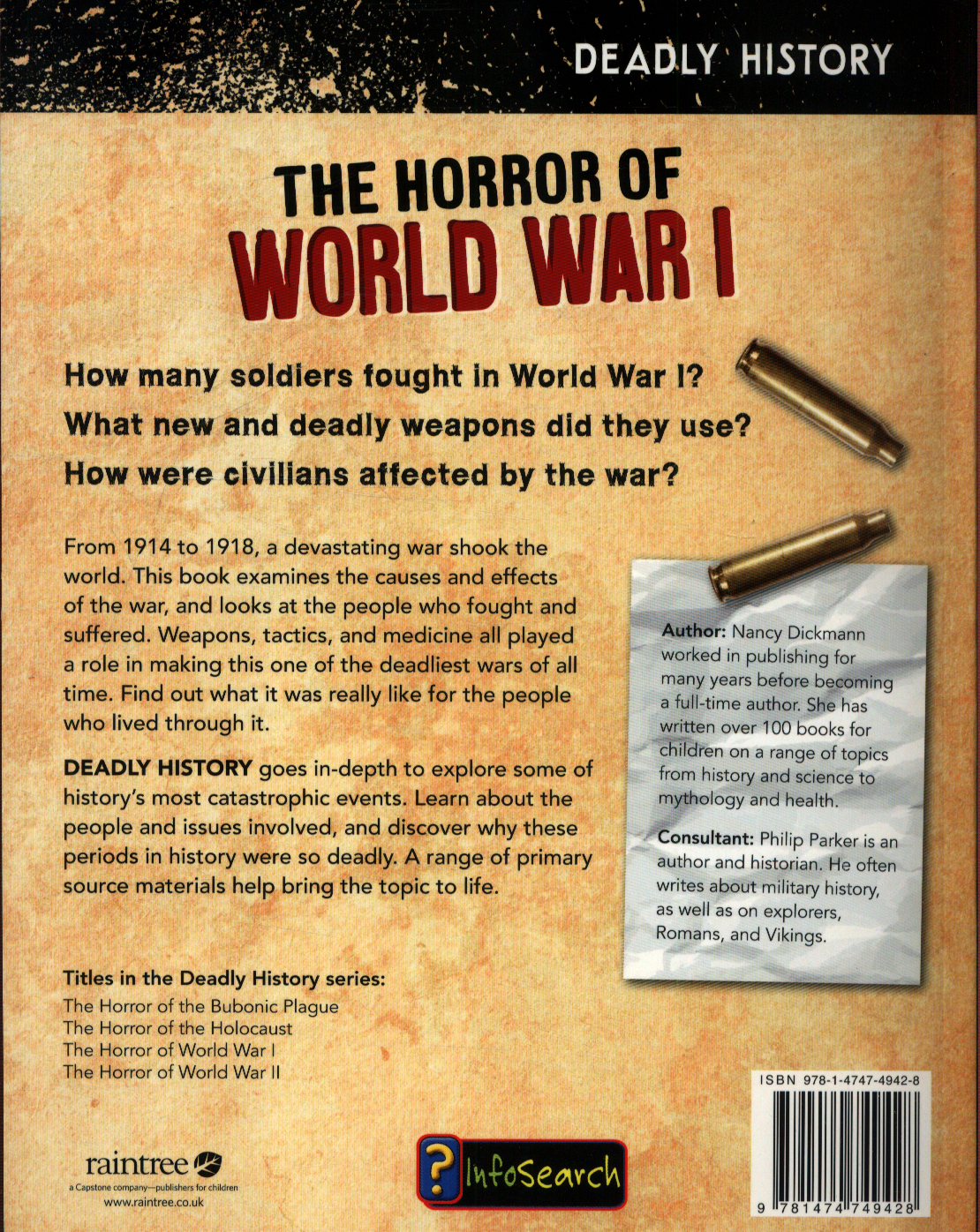 The Horror of World War I by Dickmann, Nancy (9781474749428) | Browns Books
