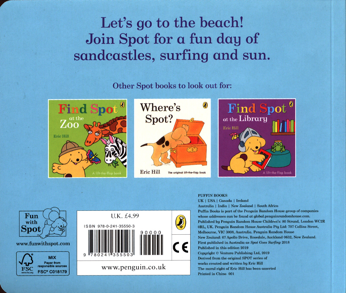 Spot goes to the beach by Hill, Eric (9780241355503) | BrownsBfS
