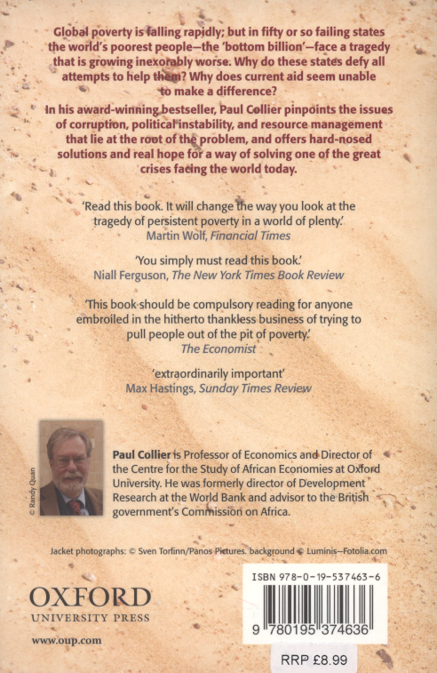The Bottom Billion by Collier, Paul (, Professor of Economics and ...