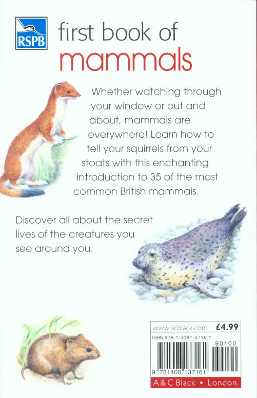 RSPB first book of mammals by Chandler, David (9781408137161) | BrownsBfS
