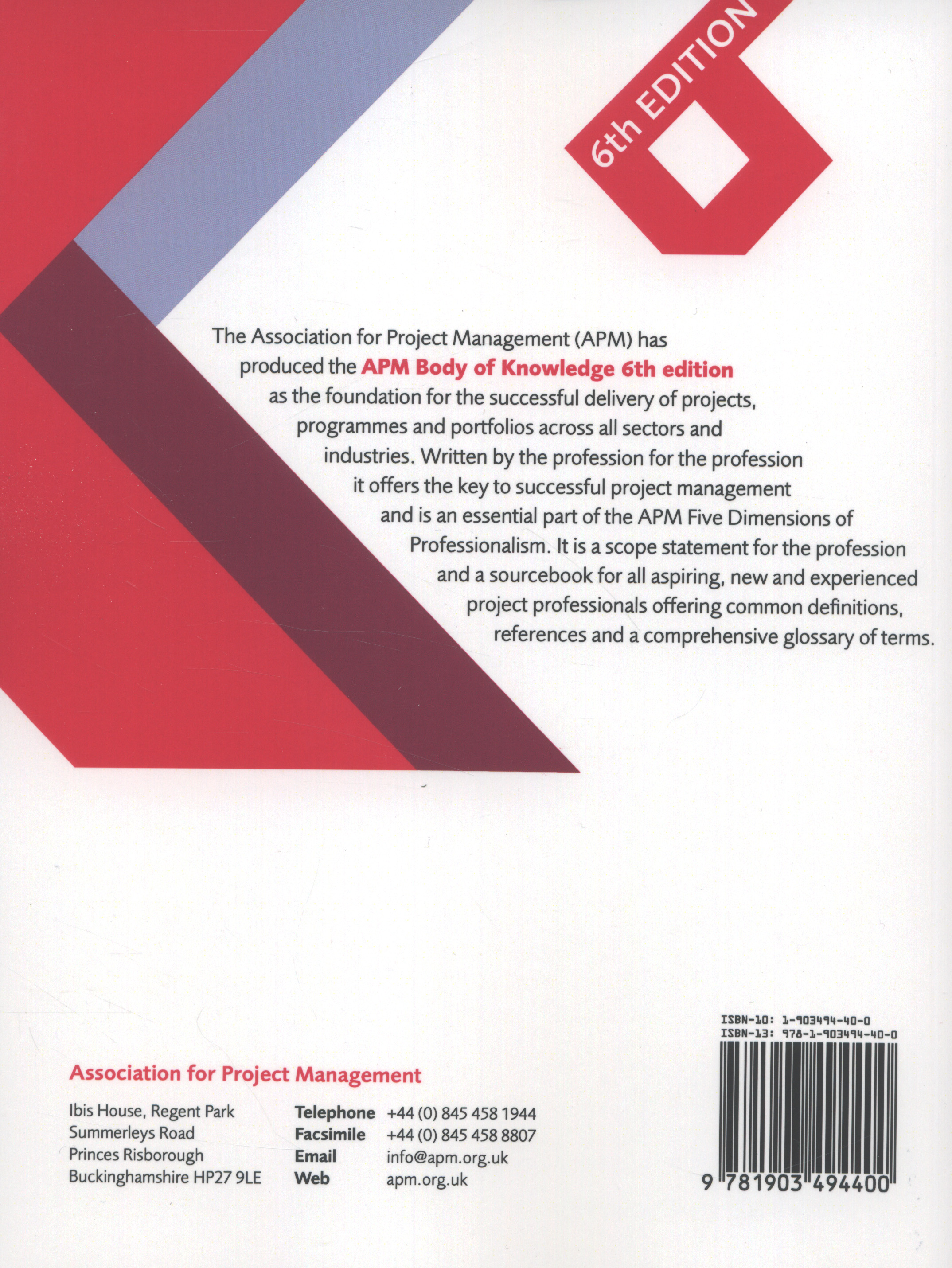 APM Body of Knowledge by Association for Project Management ...