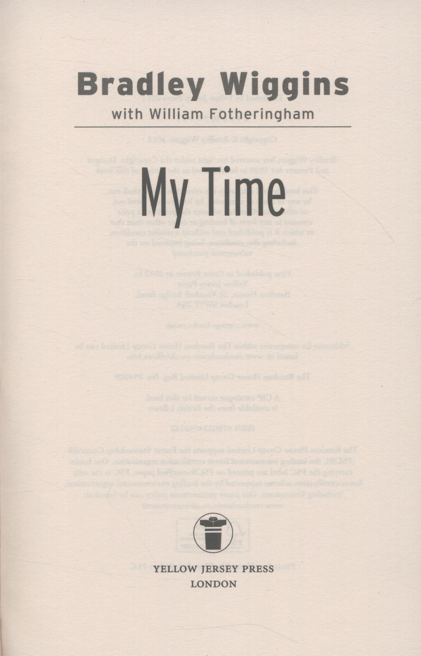 Bradley Wiggins - My Time by Wiggins, Bradley (9780224092142) | Browns ...