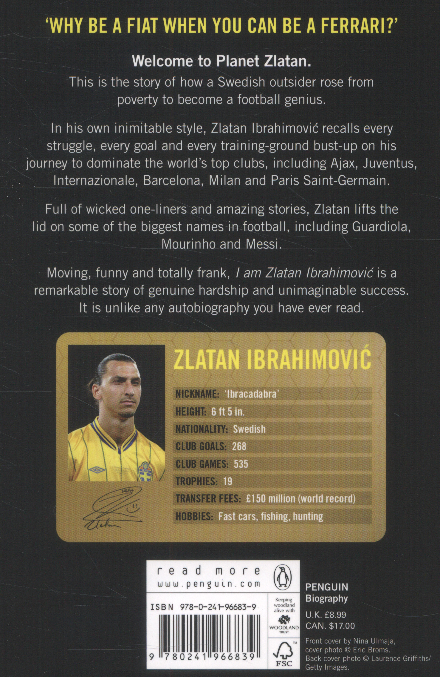 I Am Zlatan Ibrahimovic by Ibrahimovic, Zlatan (9780241966839) | Browns ...