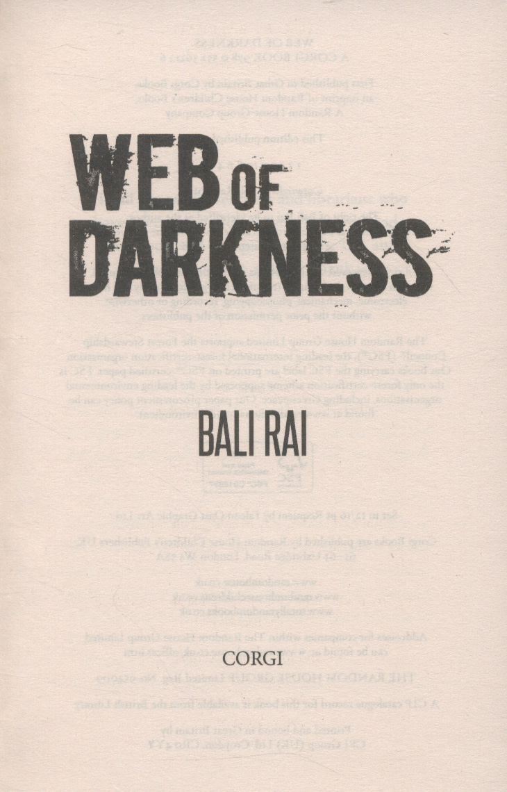 Web of Darkness by Rai, Bali (9780552562126) | Browns Books