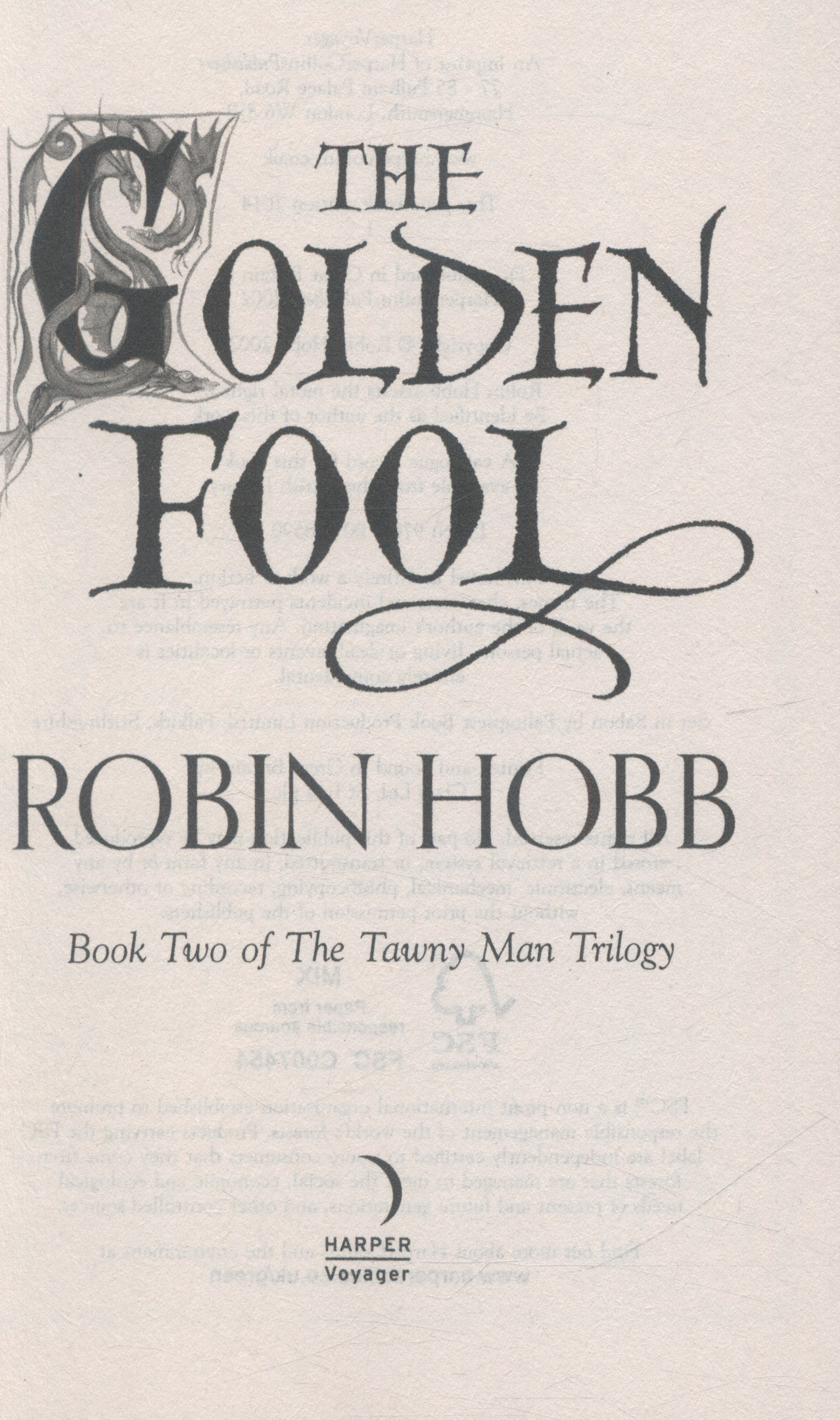 The Golden Fool by Hobb, Robin (9780007585908) | Browns Books