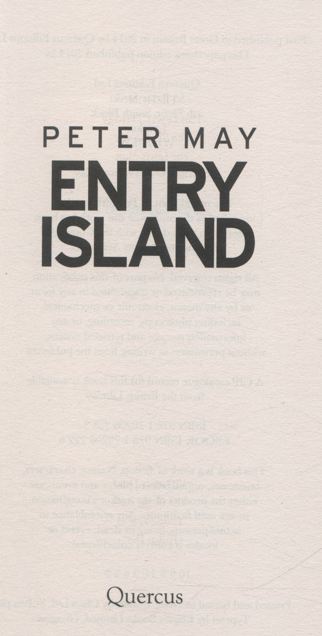 Entry Island by May, Peter (9781782062233) | BrownsBfS