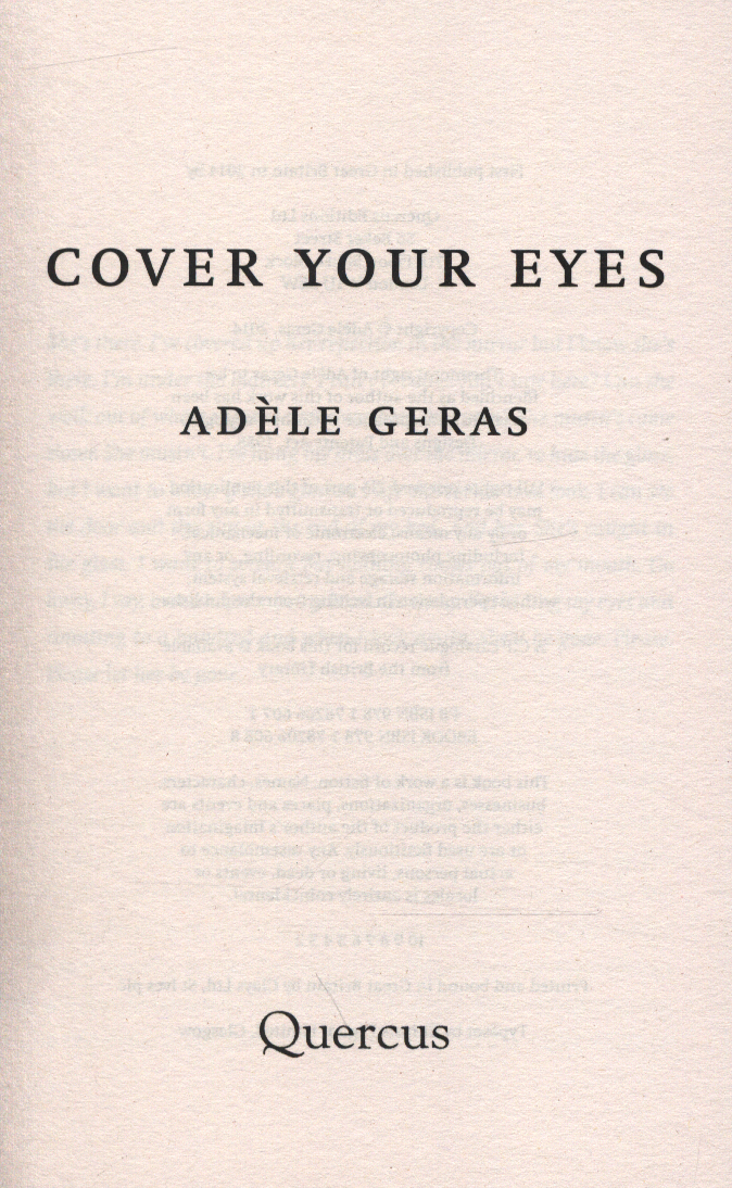 Cover Your Eyes by Geras, Adele (9781782066071) | Browns Books