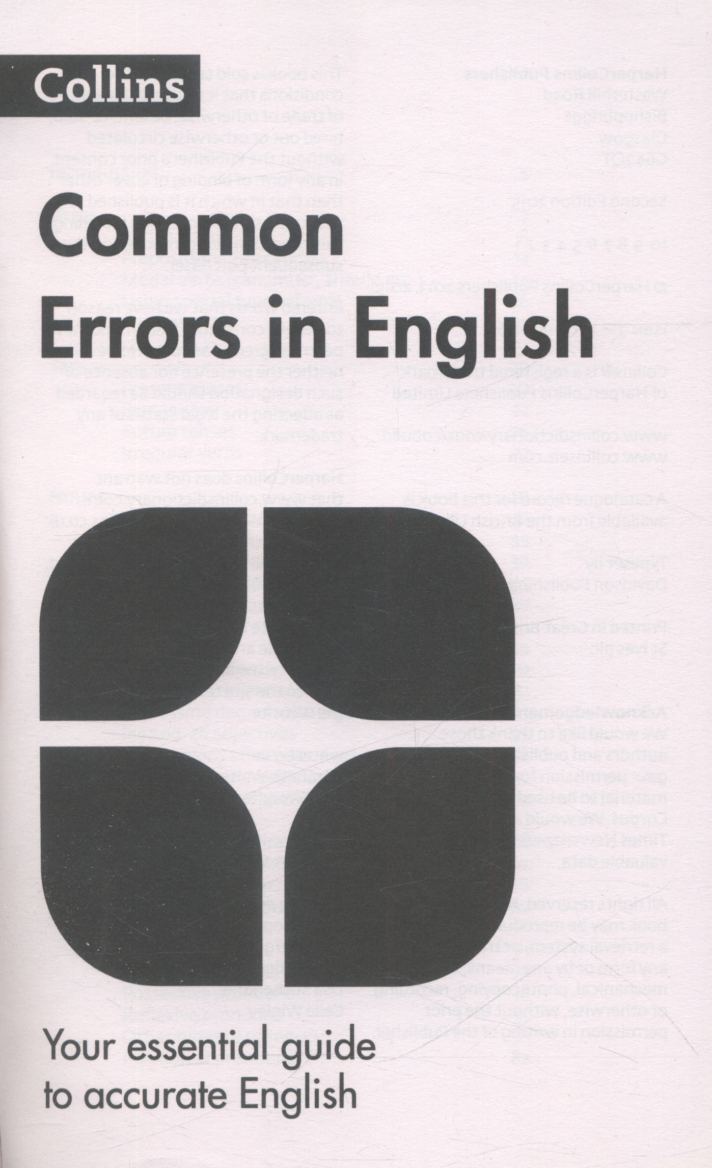 Common Errors in English by Collins Dictionaries (9780008101763 ...