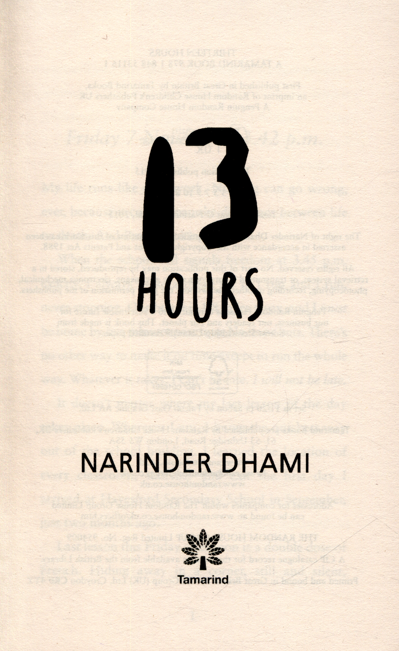 Thirteen Hours by Dhami, Narinder (9781848531161) | Browns Books