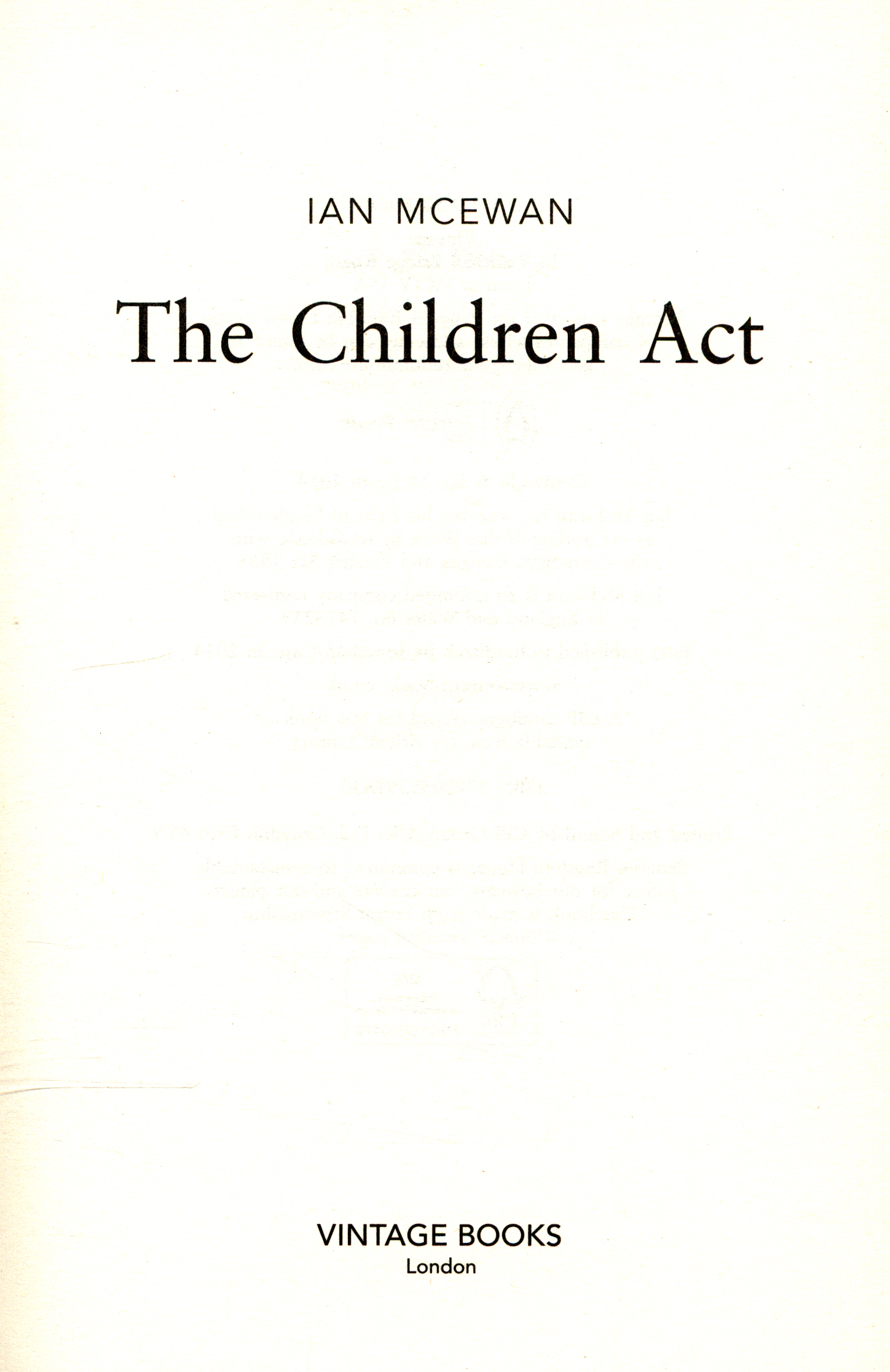 The Children Act by McEwan, Ian (9780099599630) | Browns Books