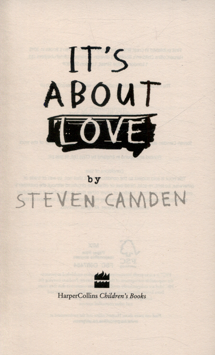 It's About Love by Camden, Steven (9780007511242) | Browns Books