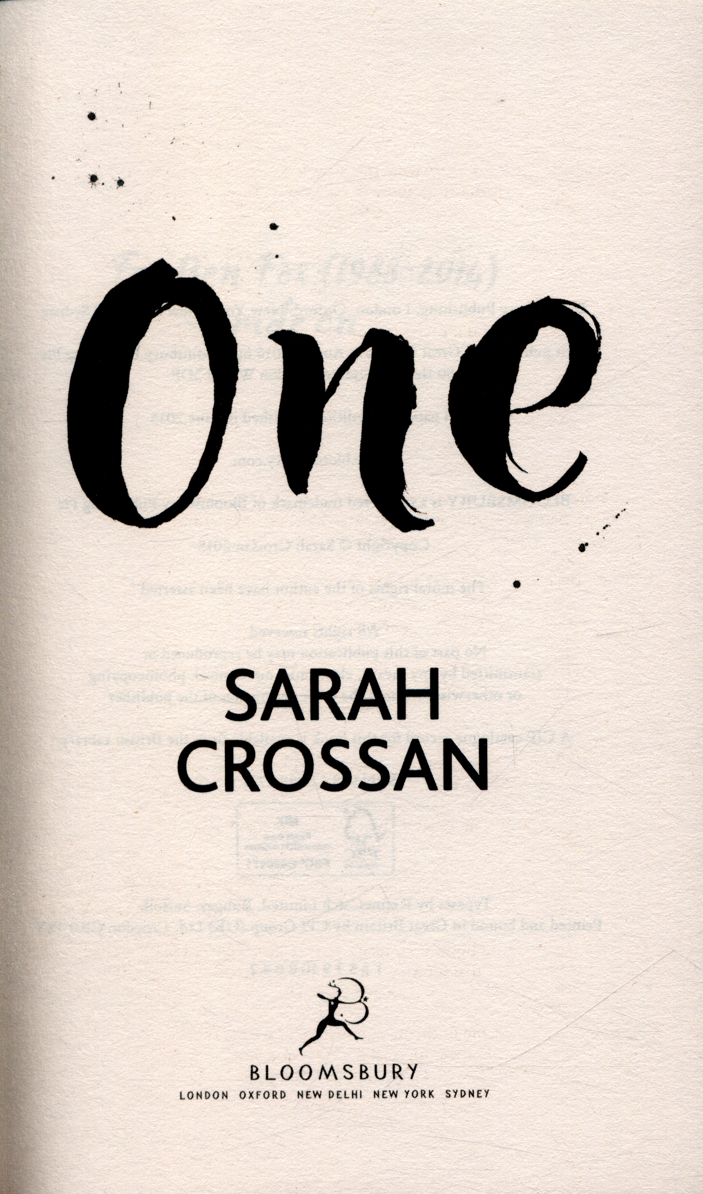 One by Crossan, Sarah (9781408827215) | Browns Books