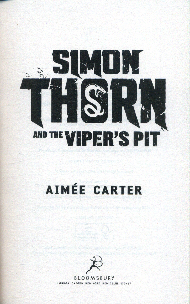 Simon Thorn and the Viper's Pit by Carter, Aimee (9781408858035 ...
