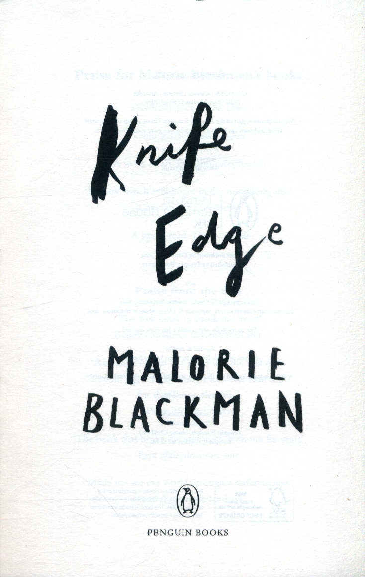 Knife Edge by Blackman, Malorie (9780141378657) | Browns Books