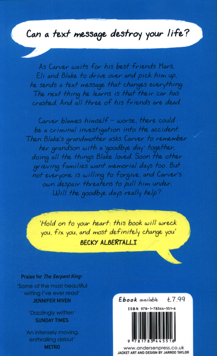 Goodbye days : a novel by Zentner, Jeff (9781783445516) | BrownsBfS