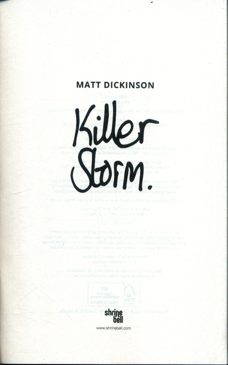 Killer Storm by Dickinson, Matt (9781911342366) | Browns Books