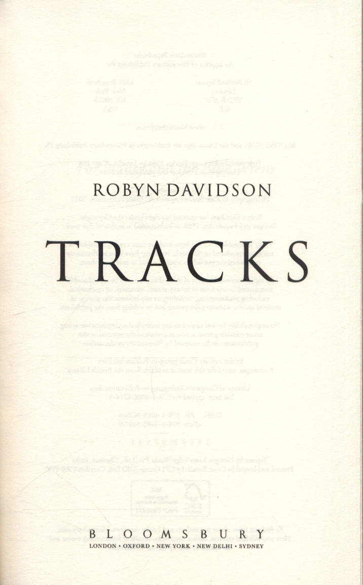 Tracks by Davidson, Robyn (9781408896204) | Browns Books