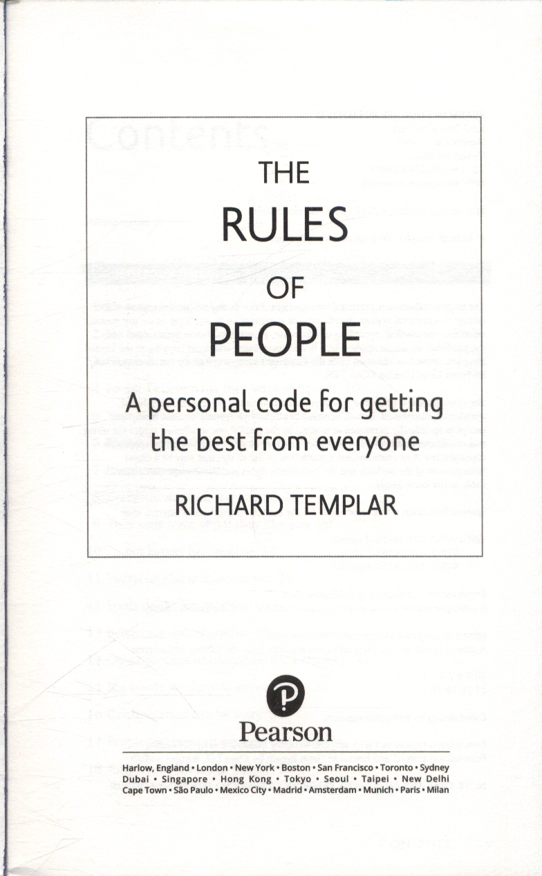 Rules of People, The by TEMPLAR, RICHARD (9781292191638) | Browns Books