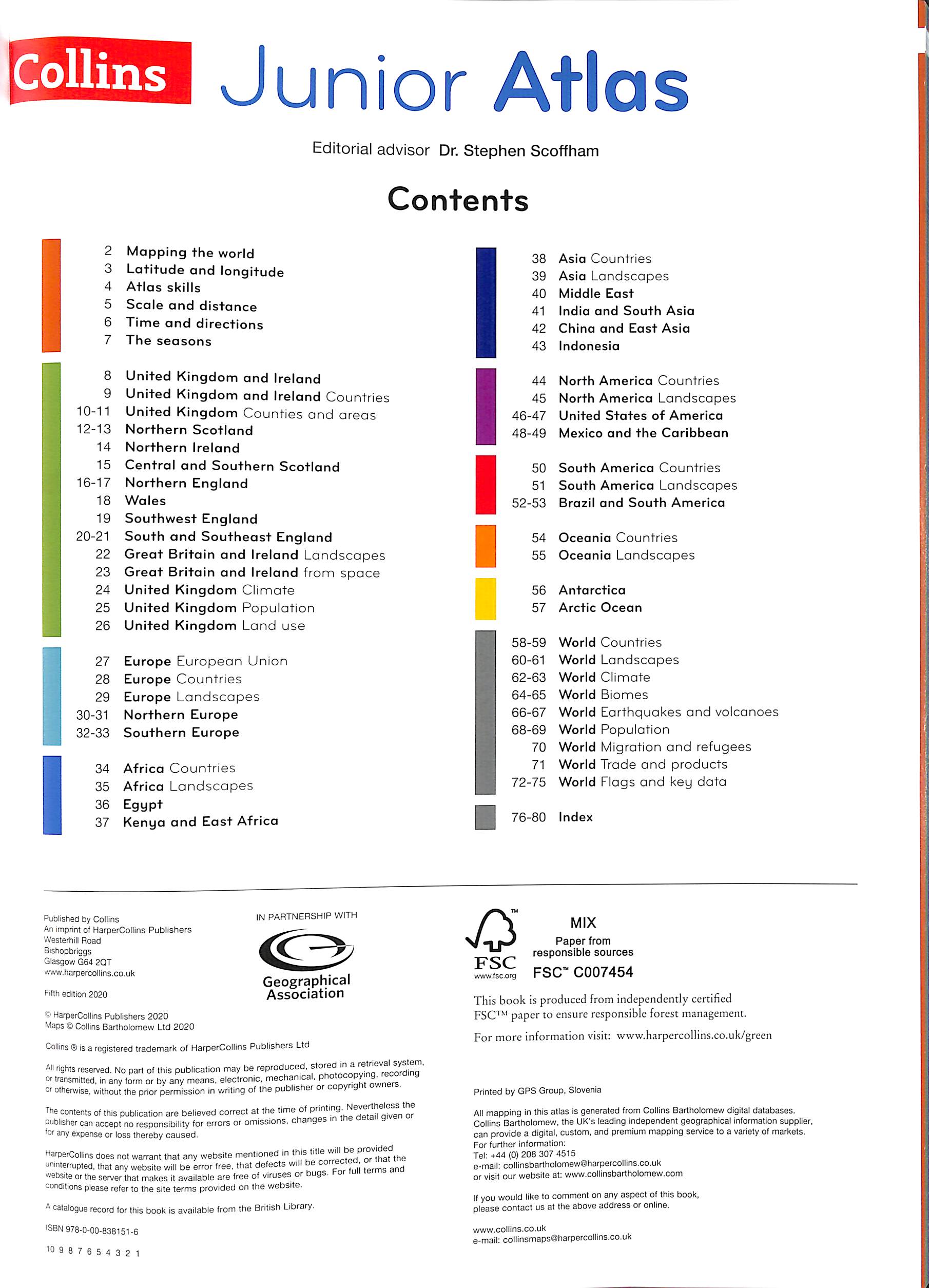 Collins Junior Atlas by Collins Maps (9780008381516) | Browns Books