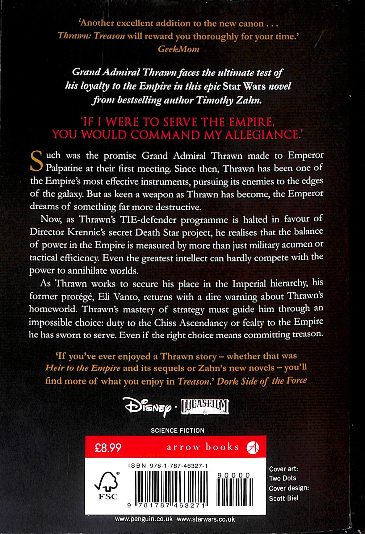 Star Wars: Thrawn: Treason (Book 3) by Zahn, Timothy (9781787463271 ...