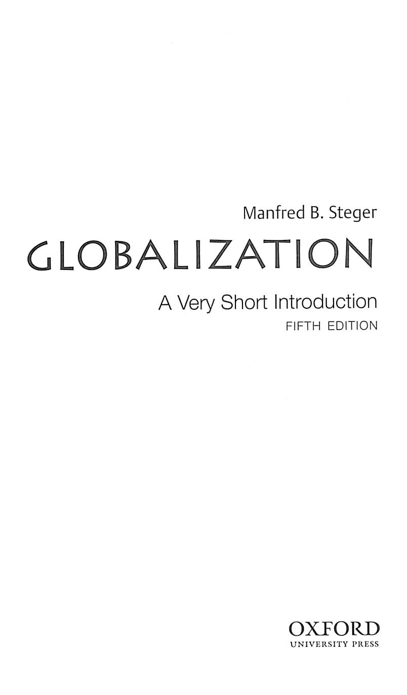 Globalization: A Very Short Introduction by Steger, Manfred B ...