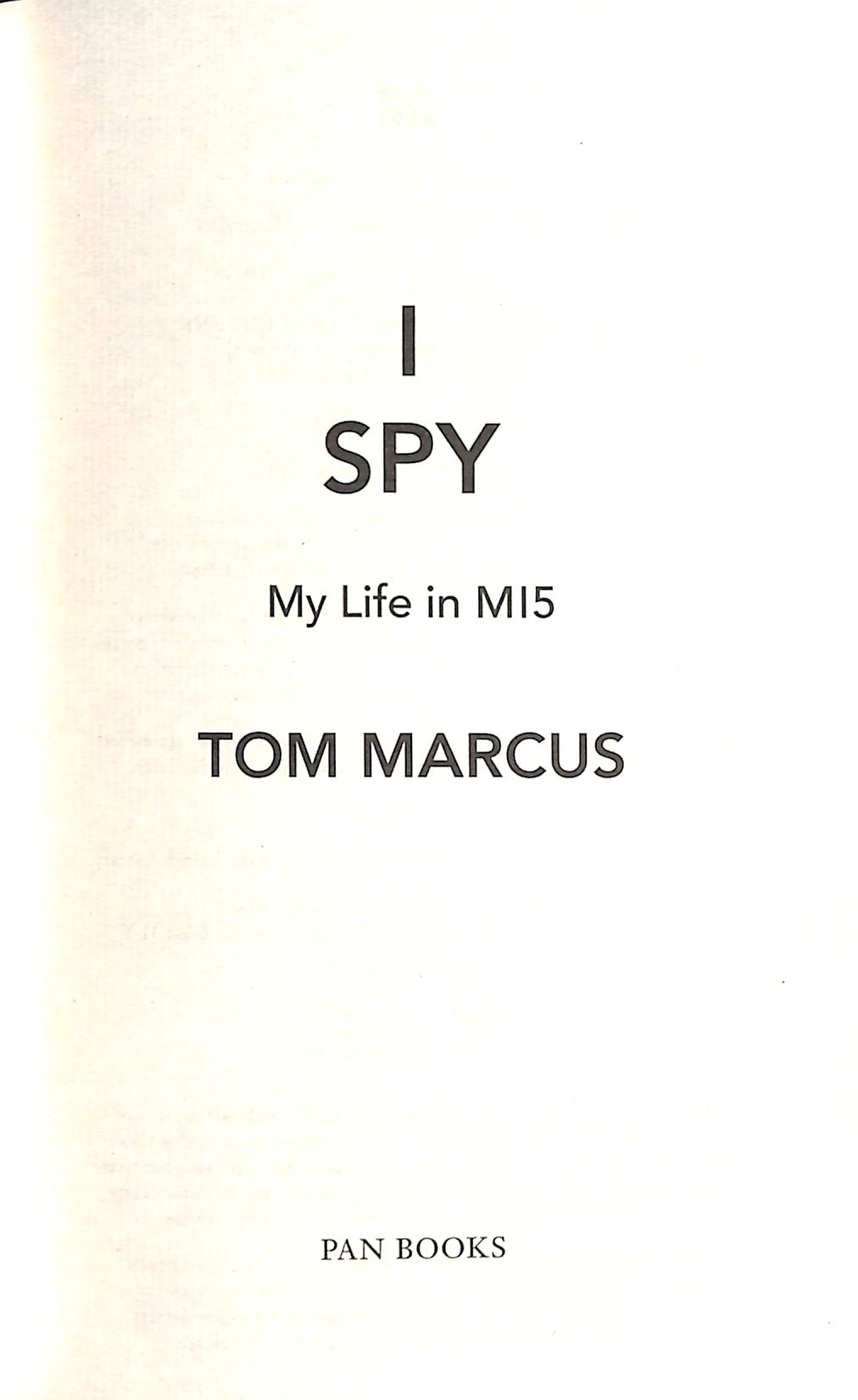 I Spy by MARCUS, TOM (9781509864119) | Browns Books
