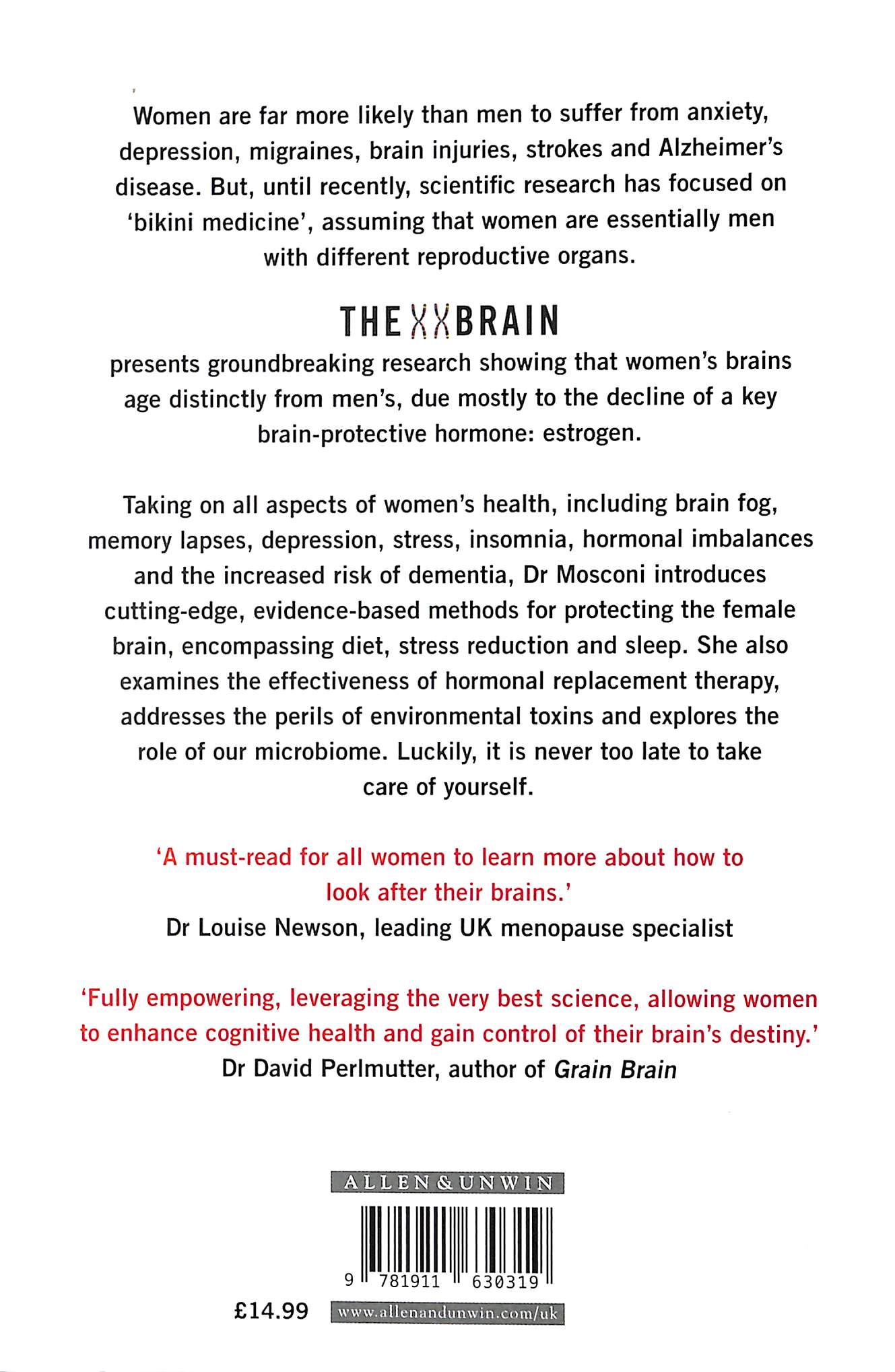 The XX Brain by Mosconi, Dr. Lisa (9781911630319) | Browns Books