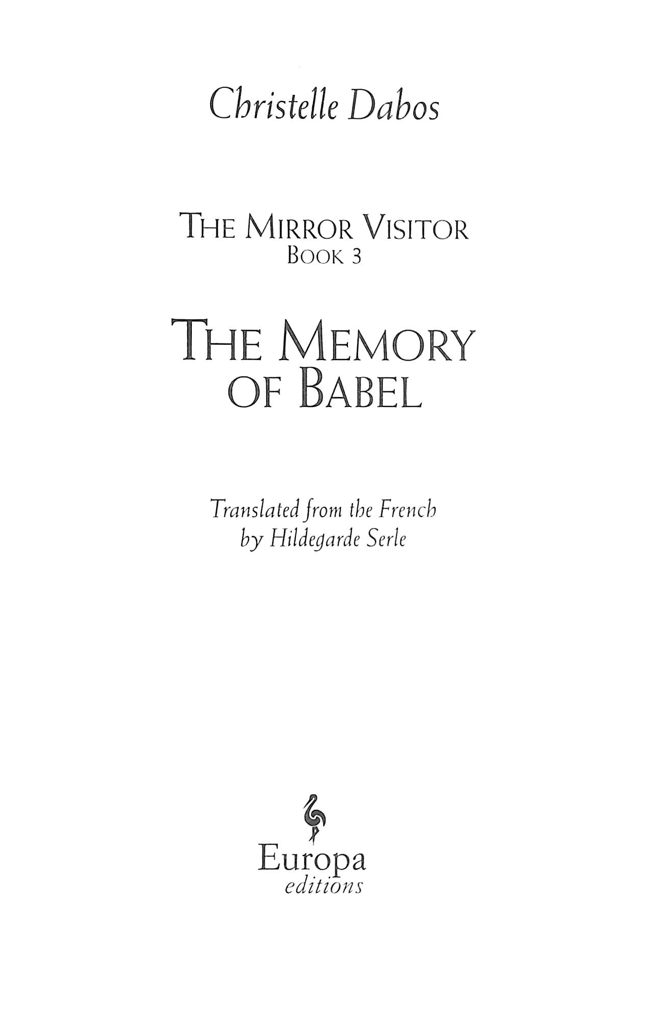 The Memory of Babel by Dabos, Christelle (9781787702530) | Browns Books