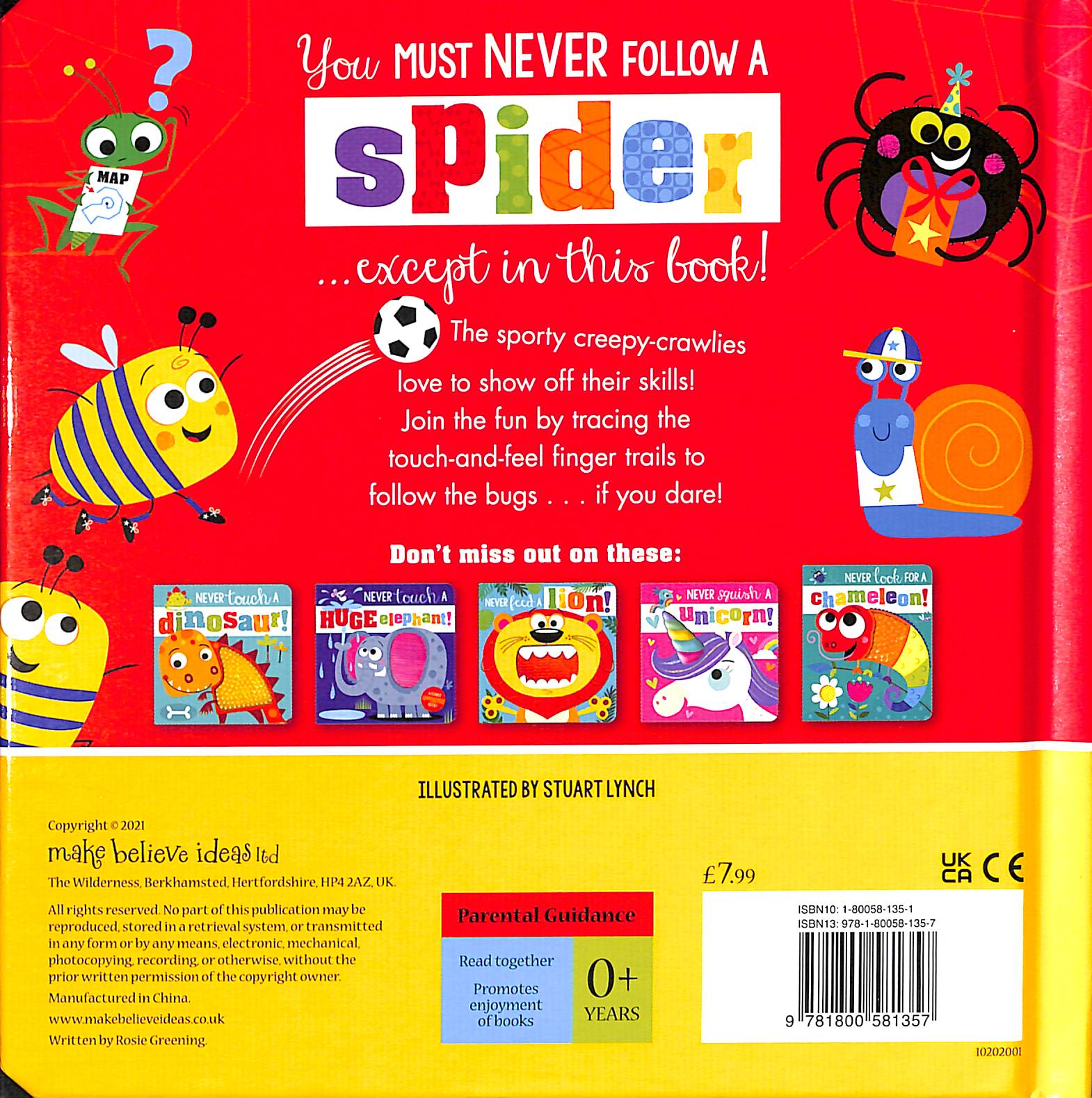 NEVER FOLLOW A SPIDER BB by GREENING, ROSIE (9781800581357) | Browns Books