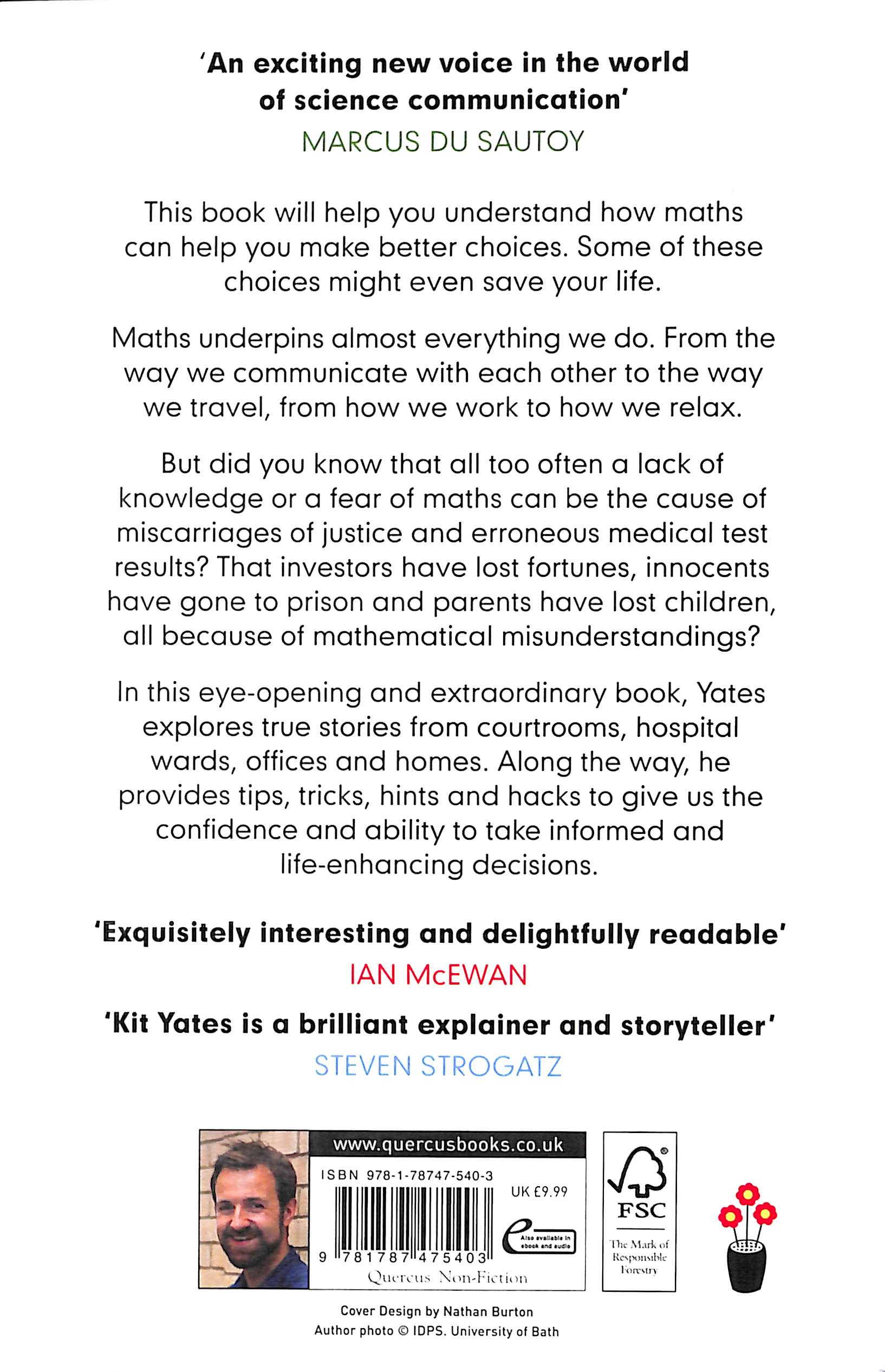 The Maths of Life and Death by Yates, Kit (9781787475403) | Browns Books