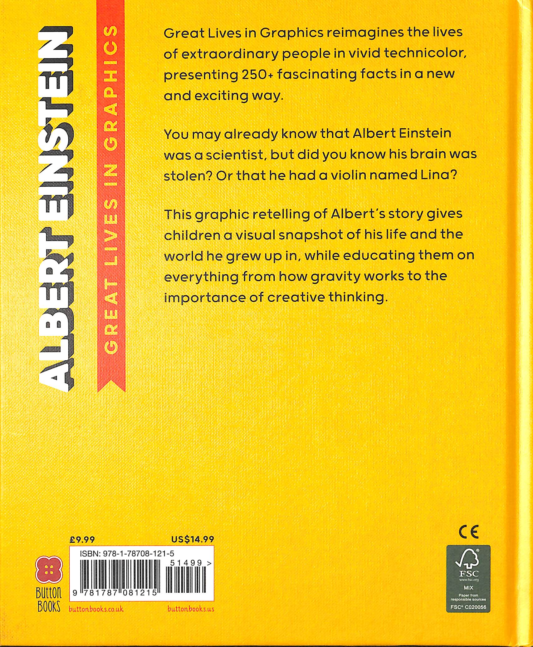 Great Lives in Graphics: Albert Einstein (9781787081215) | Browns Books