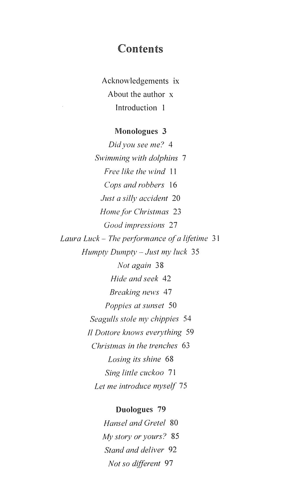 Monologues and Duologues for Young Performers