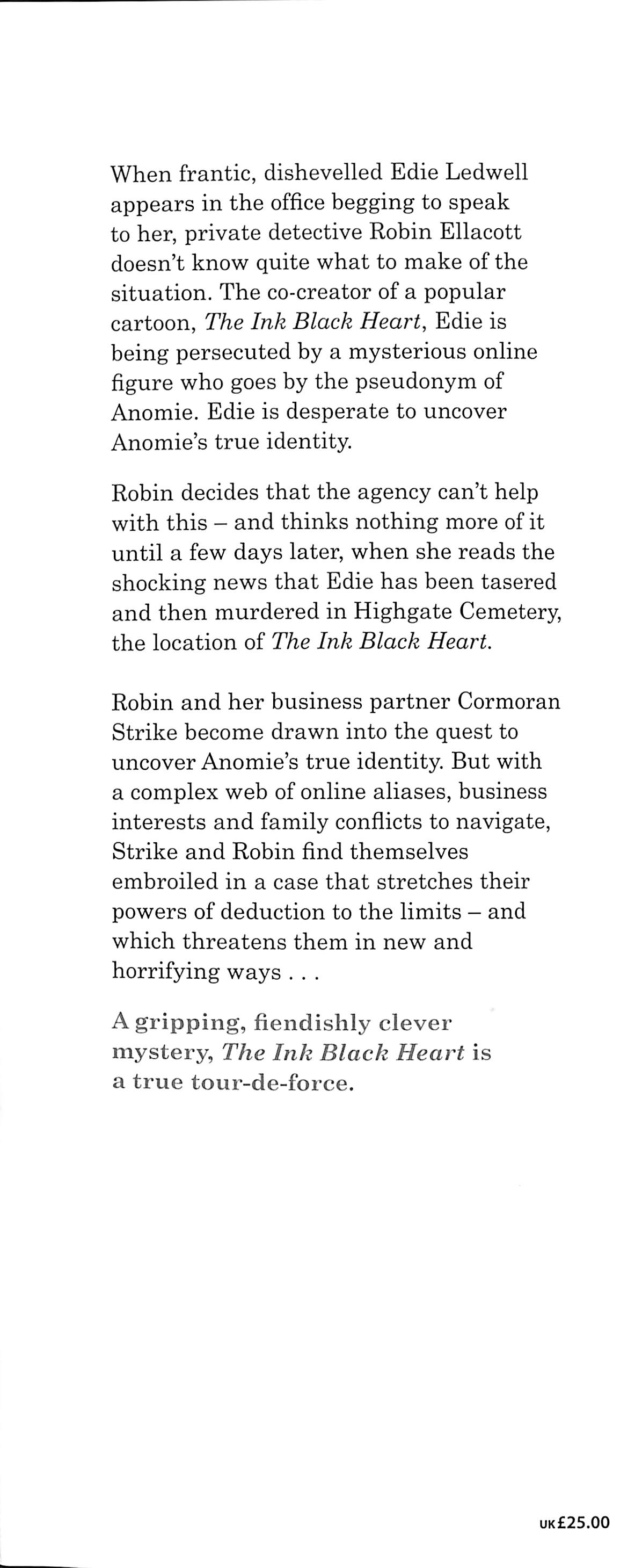 The Ink Black Heart by Galbraith, Robert (9780751584202) | Browns Books